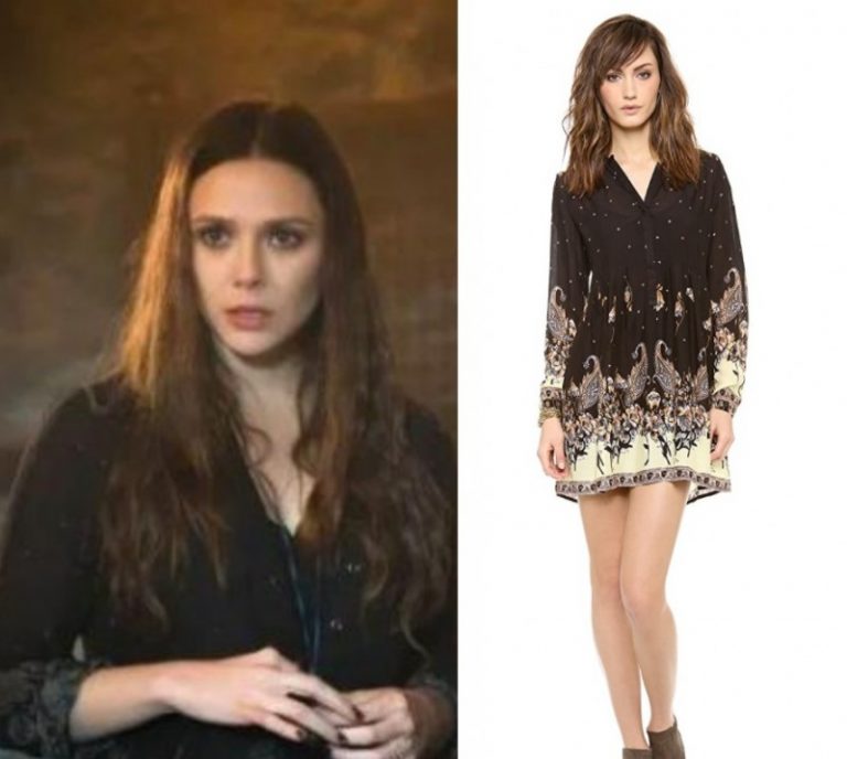 Avengers – Age of Ultron: Wanda’s Black Printed Dress | Shopyourmovies