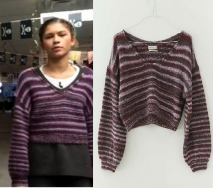Spider Man No Way Home Michelle Zendaya S Purple Striped V Neck