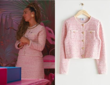 Barbie: Barbie’s Pastel Pink Tweed Jacket | Shopyourmovies